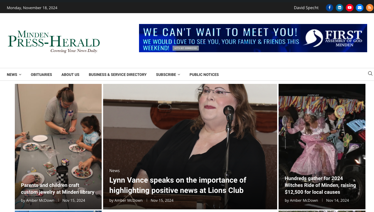 David Specht: A Message to Our Readers: We’re Back Online—Thanks to You ...