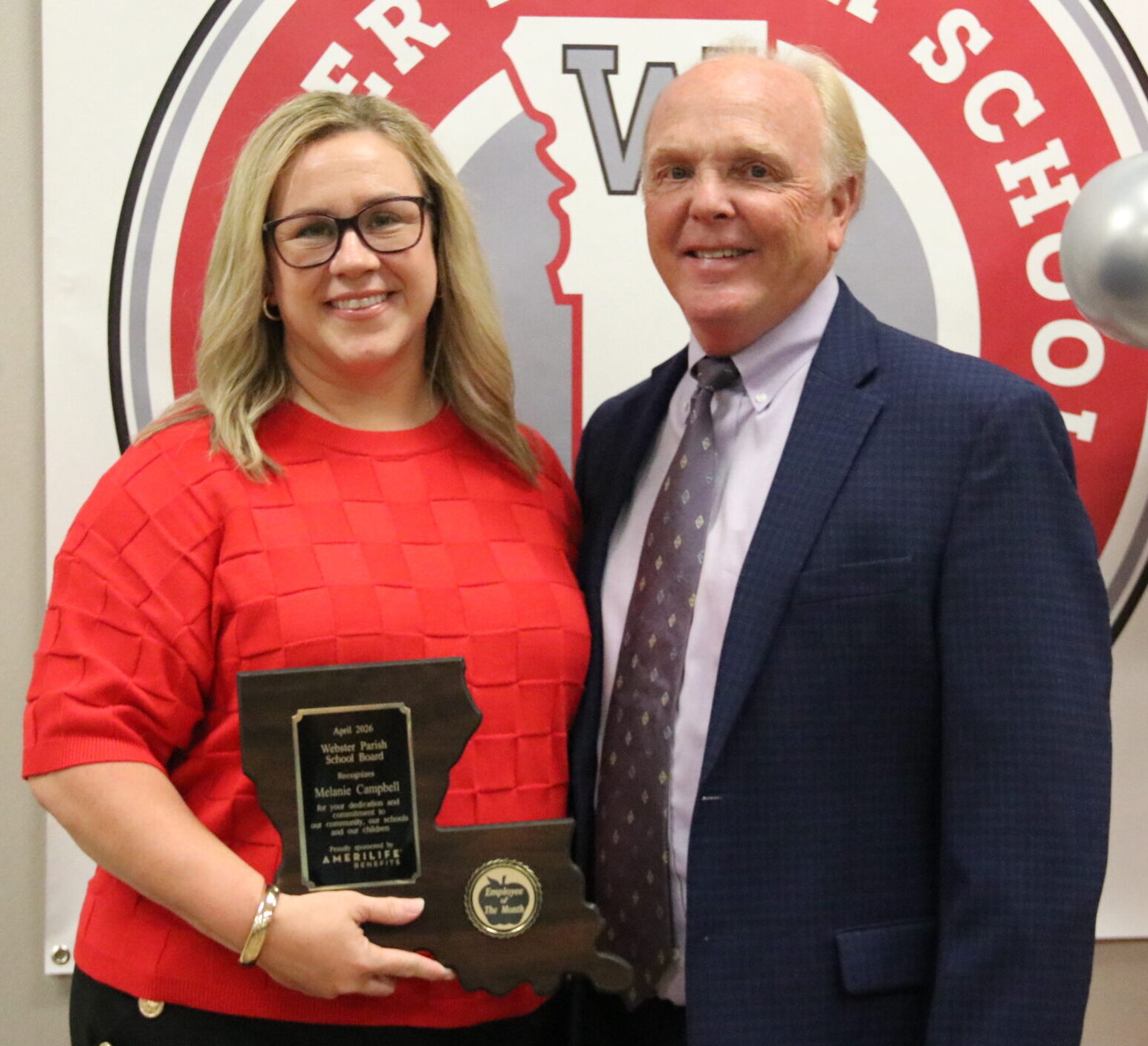 Campbell named April Employee of the Month by Webster Parish School ...